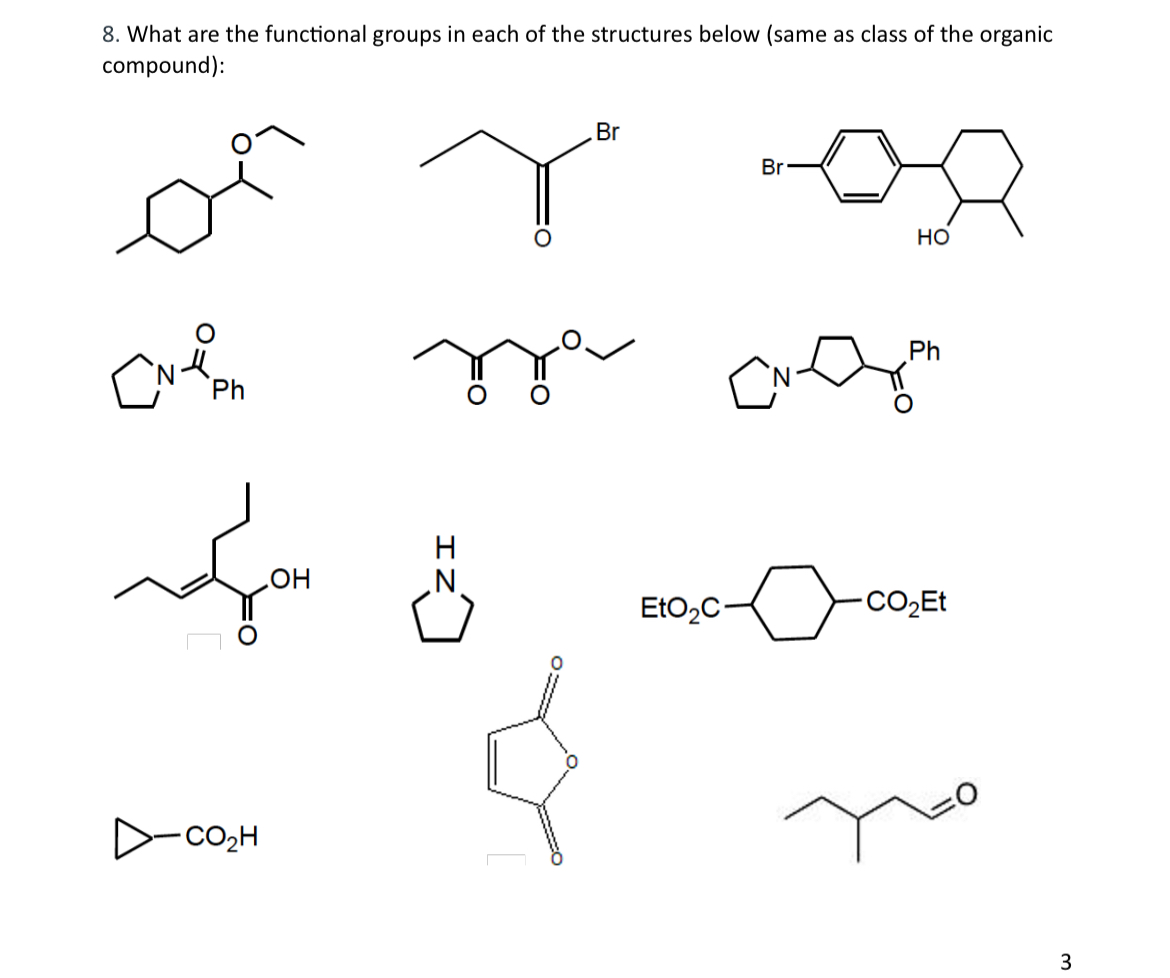 Solved What are the functional groups in each of the | Chegg.com