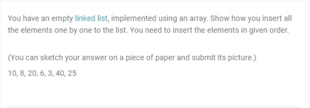 Solved You have an empty linked list, implemented using an | Chegg.com