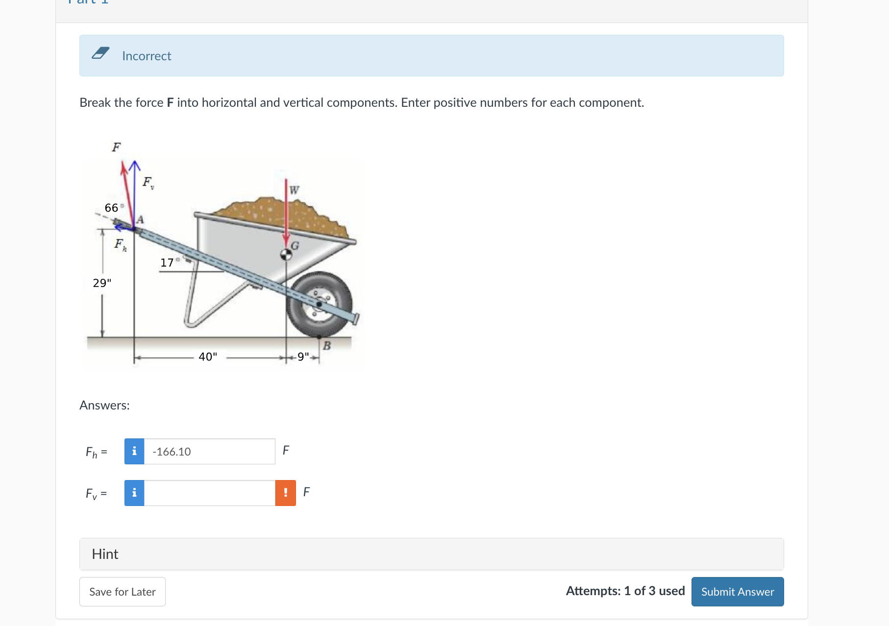 Solved Break the force F ﻿into horizontal and vertical | Chegg.com