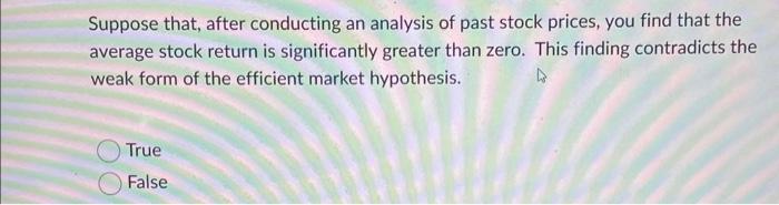 Solved Suppose that, after conducting an analysis of past | Chegg.com