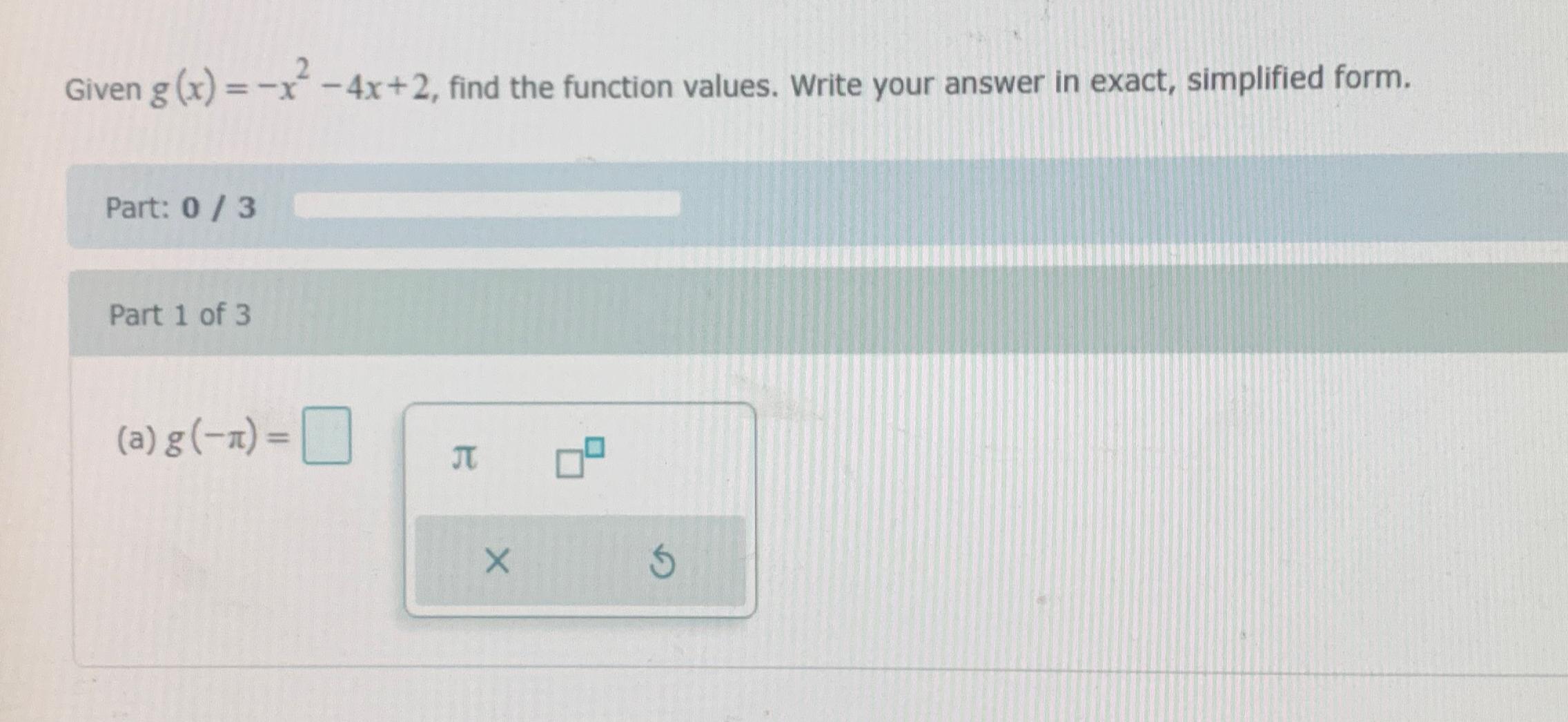 Solved Given g(x)=-x2-4x+2, ﻿find the function values. Write | Chegg.com