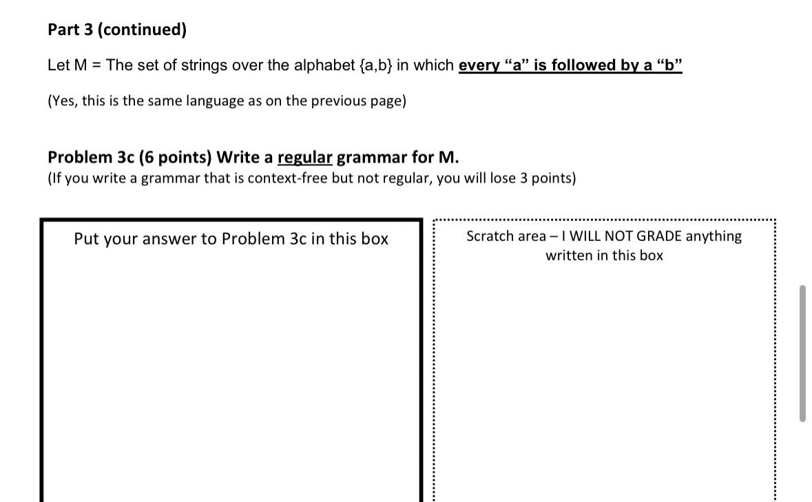 Solved Part 3 (continued)Let M= ﻿The set of strings over the | Chegg.com