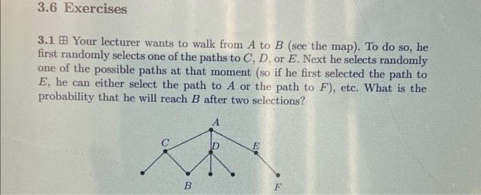 Solved 3.6 Exercises 3.1 Your lecturer wants to walk from A | Chegg.com