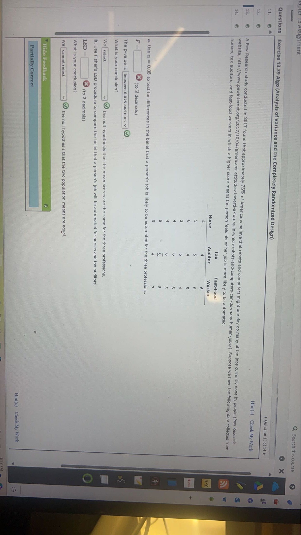 Solved QuestionsExercise 13.39 ﻿Algo (Analysis of Variance | Chegg.com