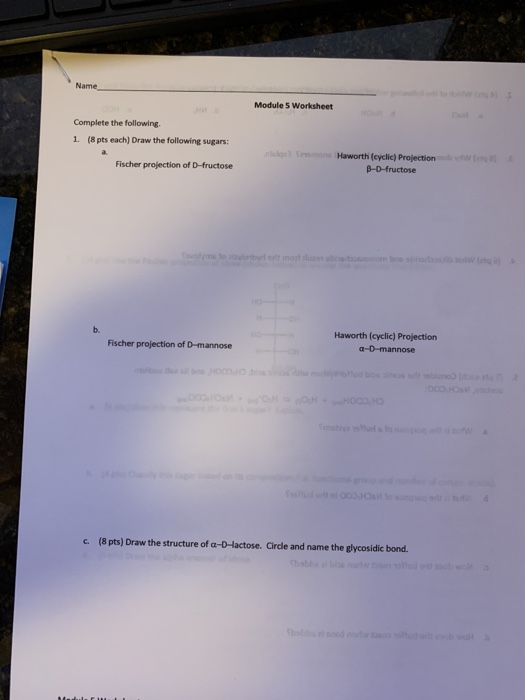 Solved Module 5 Worksheet Complete the following. 1. (8 pts | Chegg.com