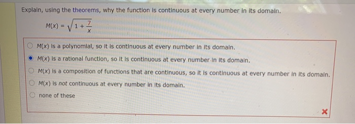 Solved Explain, using the theorems, why the function is | Chegg.com