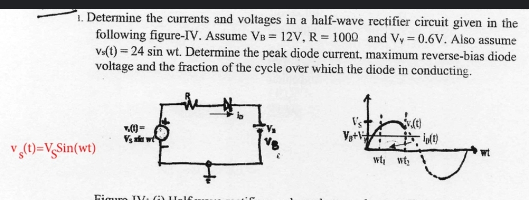 Solved Determine the currents and voltages in a half-wave | Chegg.com