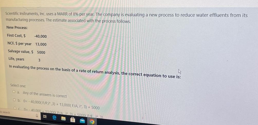 Solved Scientific Instruments, Inc. uses a MARR of 8% ﻿per | Chegg.com