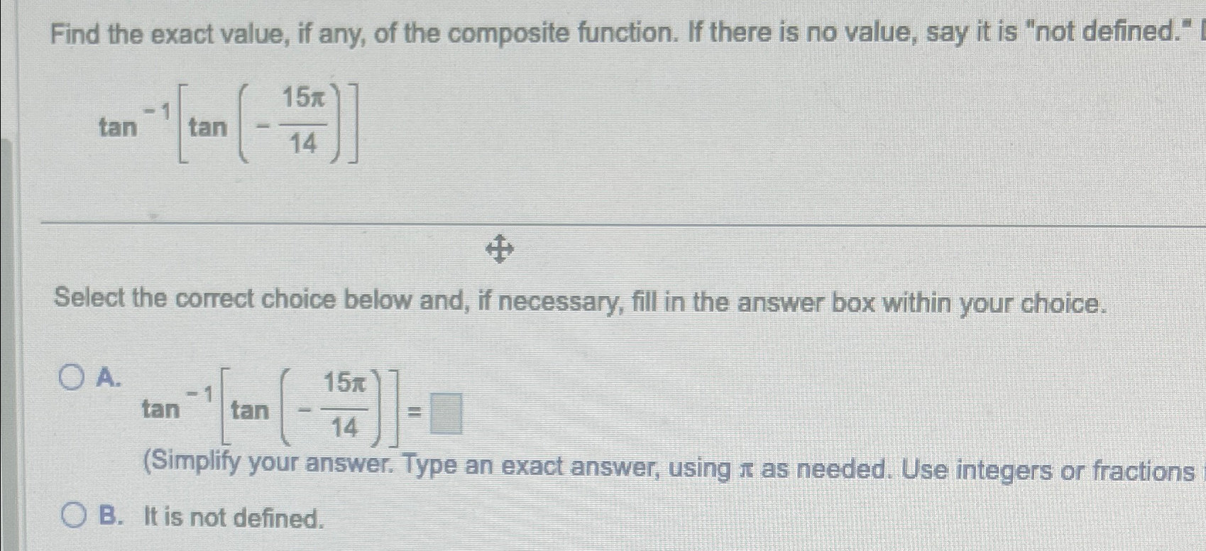 Solved Find the exact value, if any, of the composite | Chegg.com