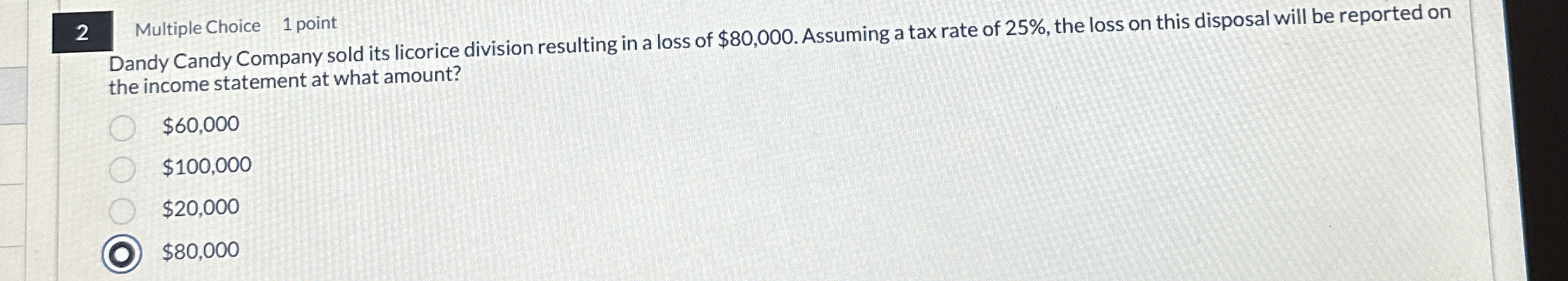 Solved 2Multiple Choice1 pointDandy Candy Company sold its | Chegg.com Solved 2Multiple Choice1 pointDandy Candy Company sold its | Chegg.com