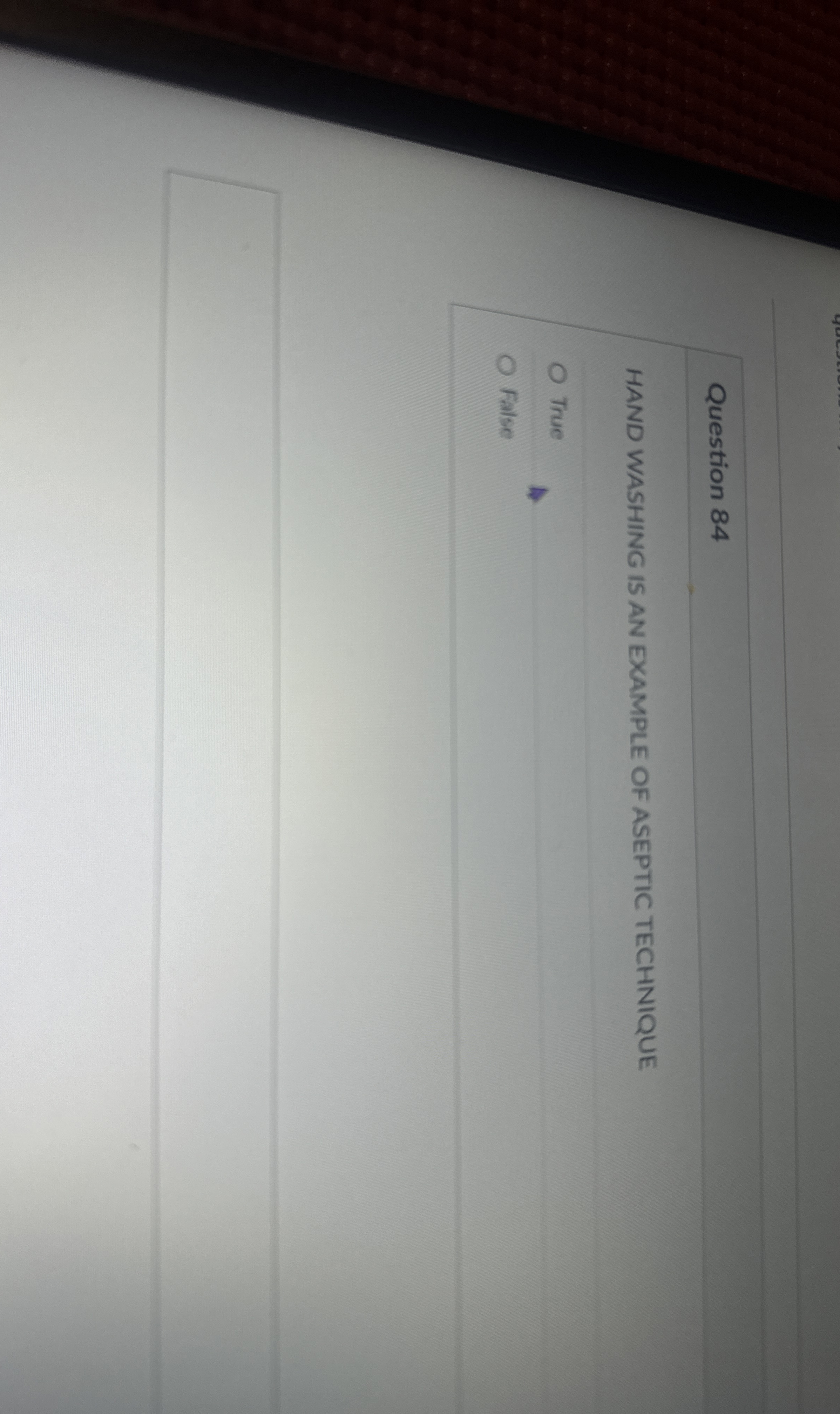 Solved Question 84HAND WASHING IS AN EXAMPLE OF ASEPTIC | Chegg.com