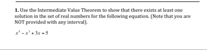 Solved Use the Intermediate Value Theorem to show that there | Chegg.com