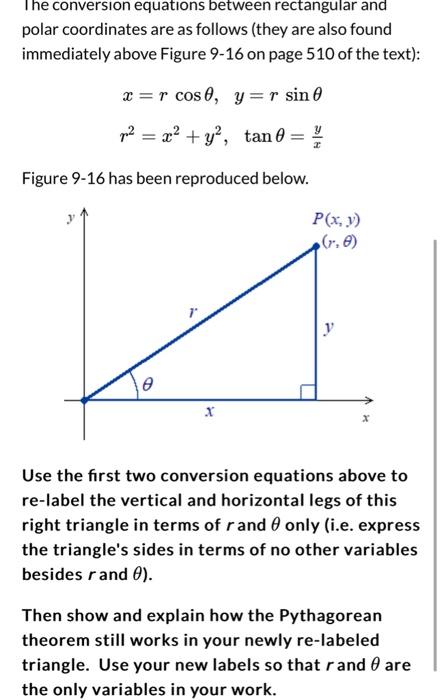 Solved I he conversion equations between rectangular and | Chegg.com