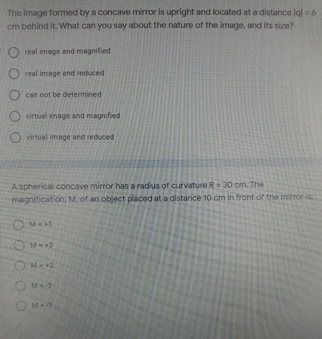 Solved The image formed by a concave mirror is upright and | Chegg.com