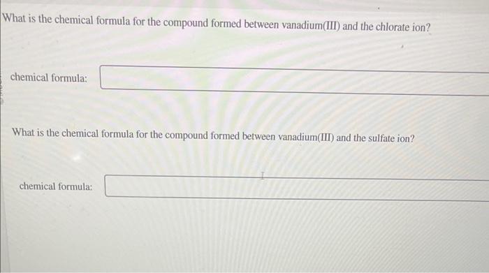 Solved What is the chemical formula for the compound formed | Chegg.com
