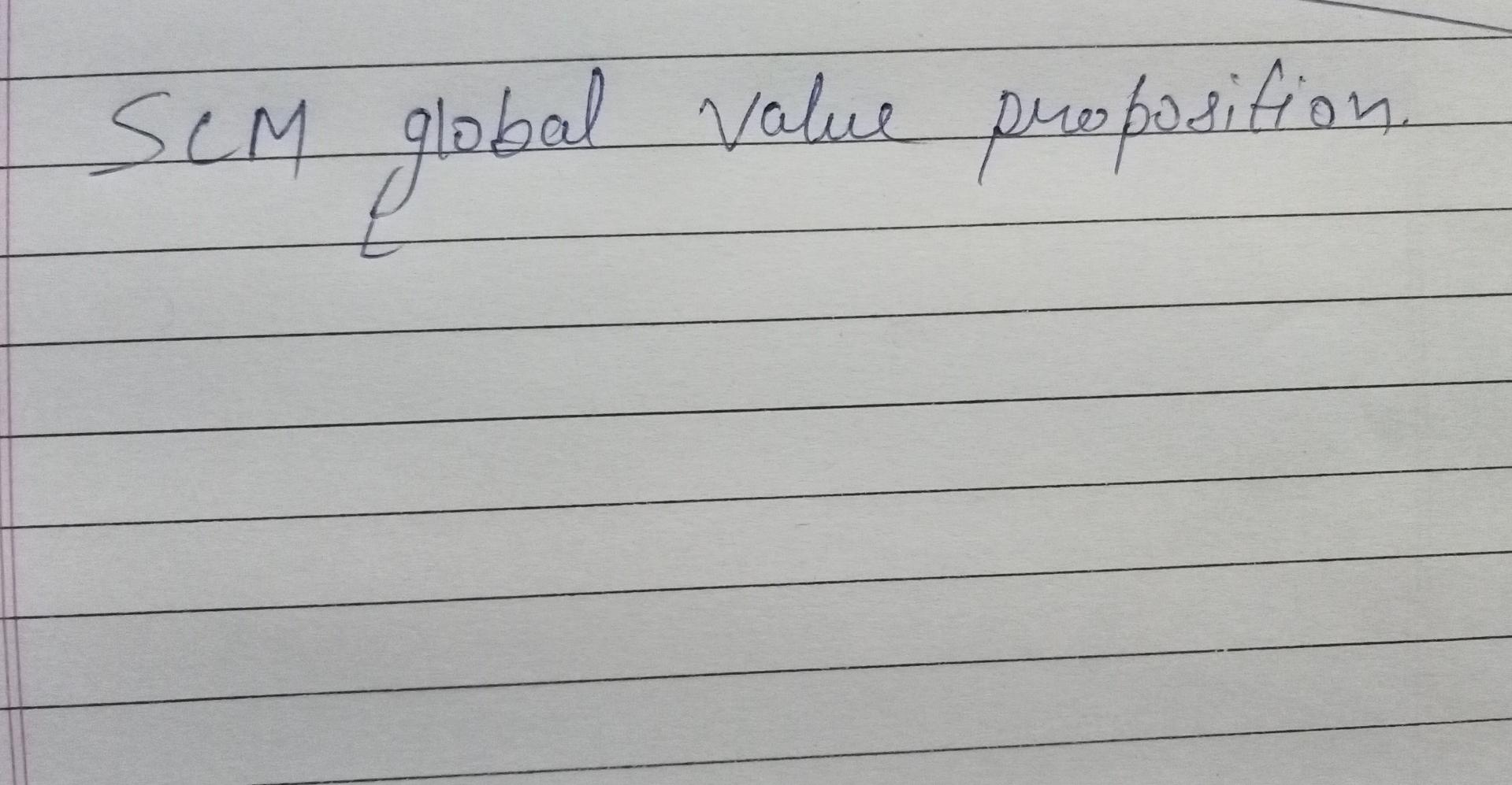 Solved SCM global value proposition | Chegg.com