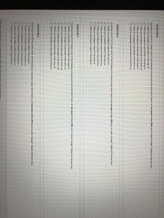 Solved QUESTIONS Acording to the ASAD model, which of the | Chegg.com