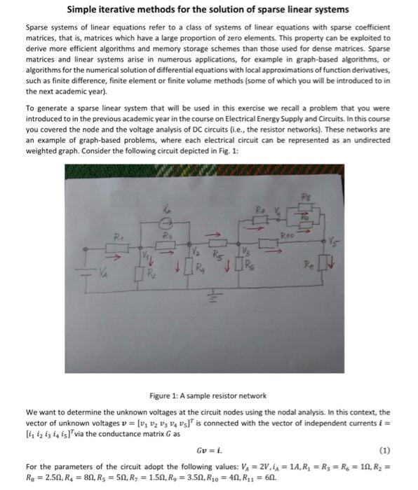 Solved Simple Iterative Methods For The Solution Of Sparse