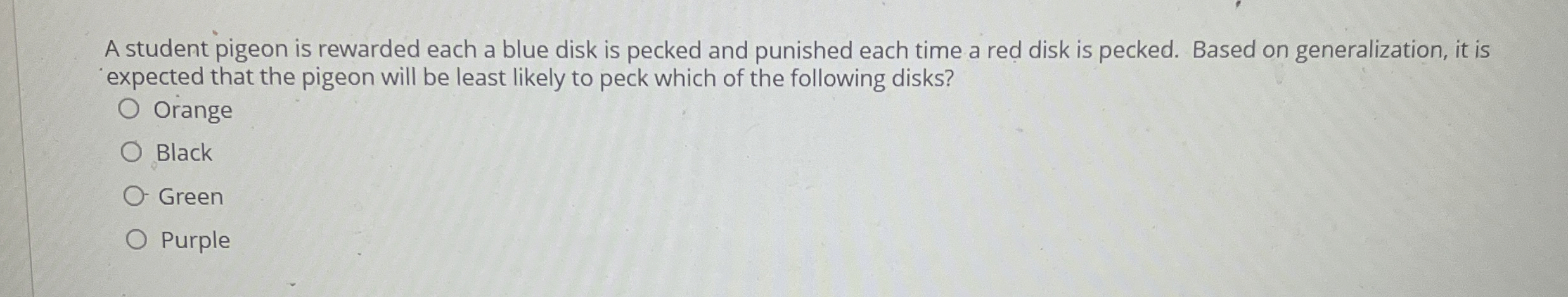 Solved A student pigeon is rewarded each a blue disk is | Chegg.com