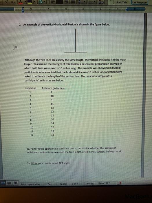 Solved An example of the vertical horizontal illusion is | Chegg.com