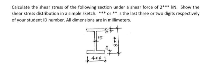 Solved Calculate the shear stress of the following section | Chegg.com