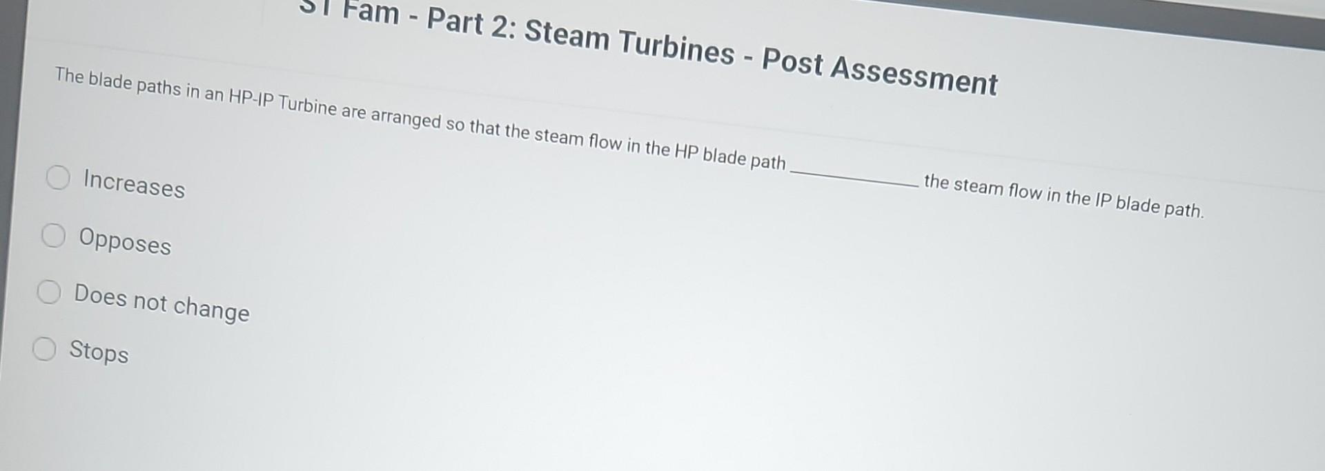 Solved the blade paths in an HP-IP turbine are arranged so | Chegg.com