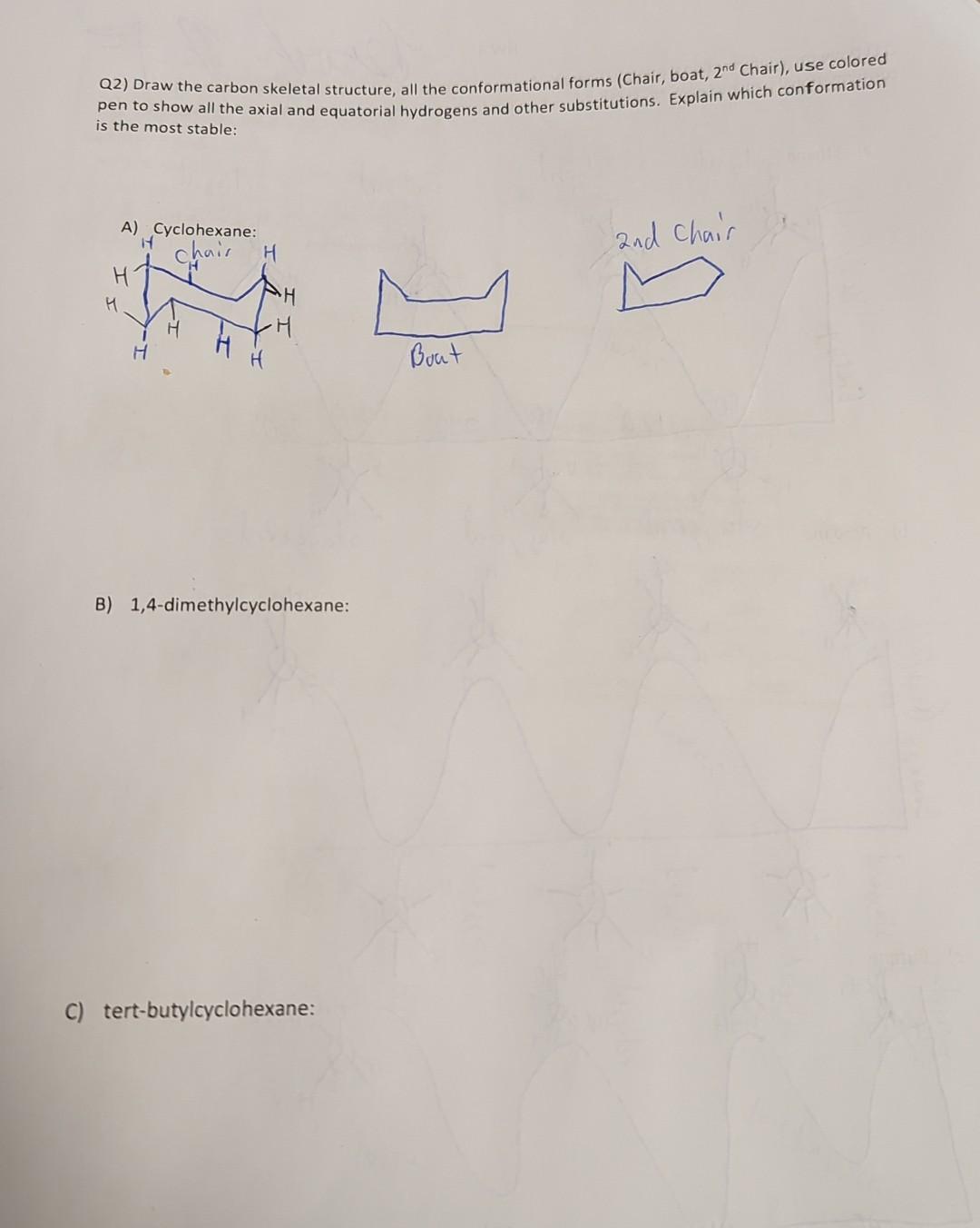 Solved Q2) Draw the carbon skeletal structure, all the | Chegg.com