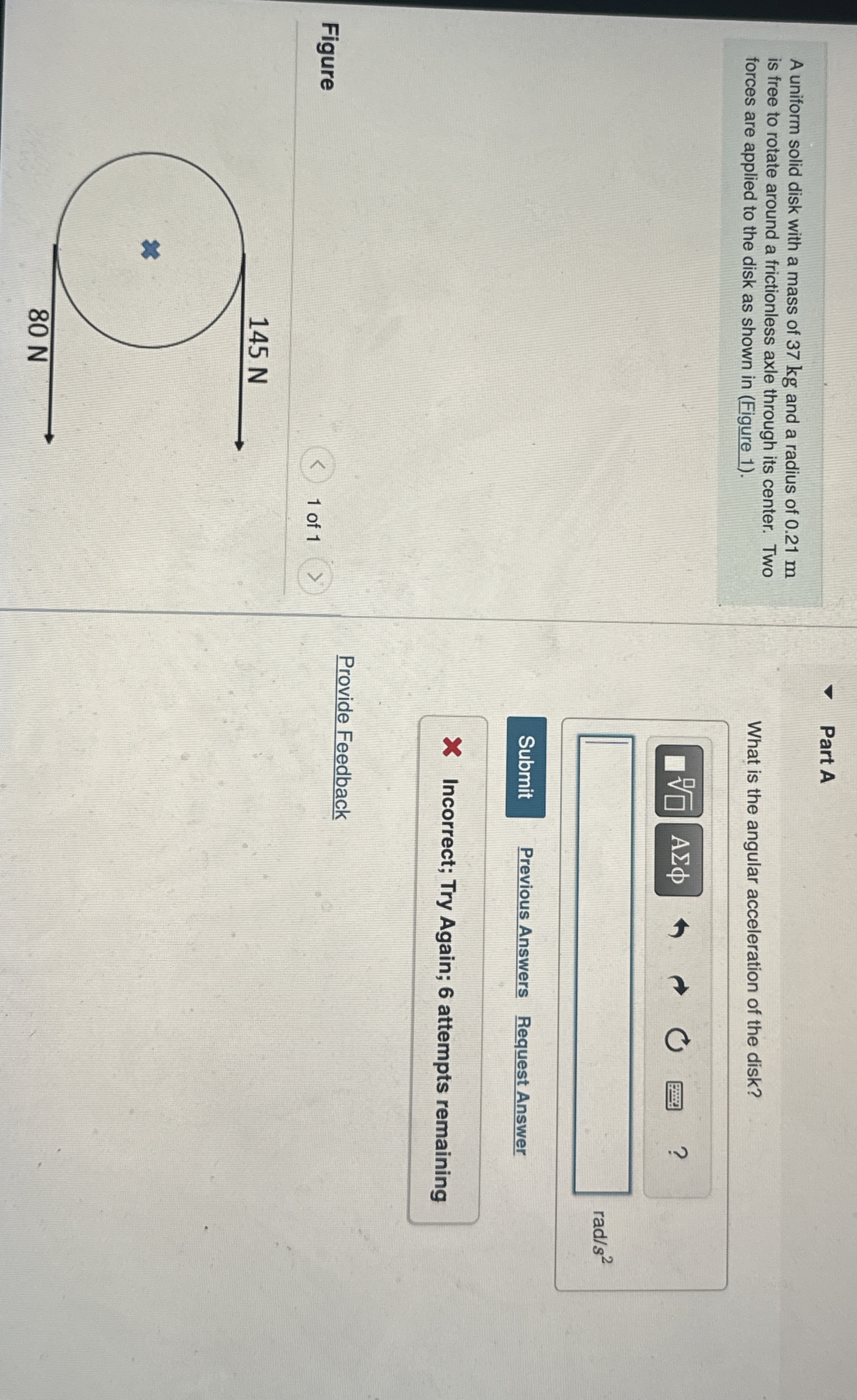 Solved by an EXPERT A uniform solid disk with a mass of 37 ﻿kg and a | Chegg.com