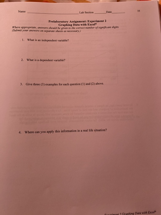 Solved Name Lab Section Date Prelaboratory Assignment: | Chegg.com