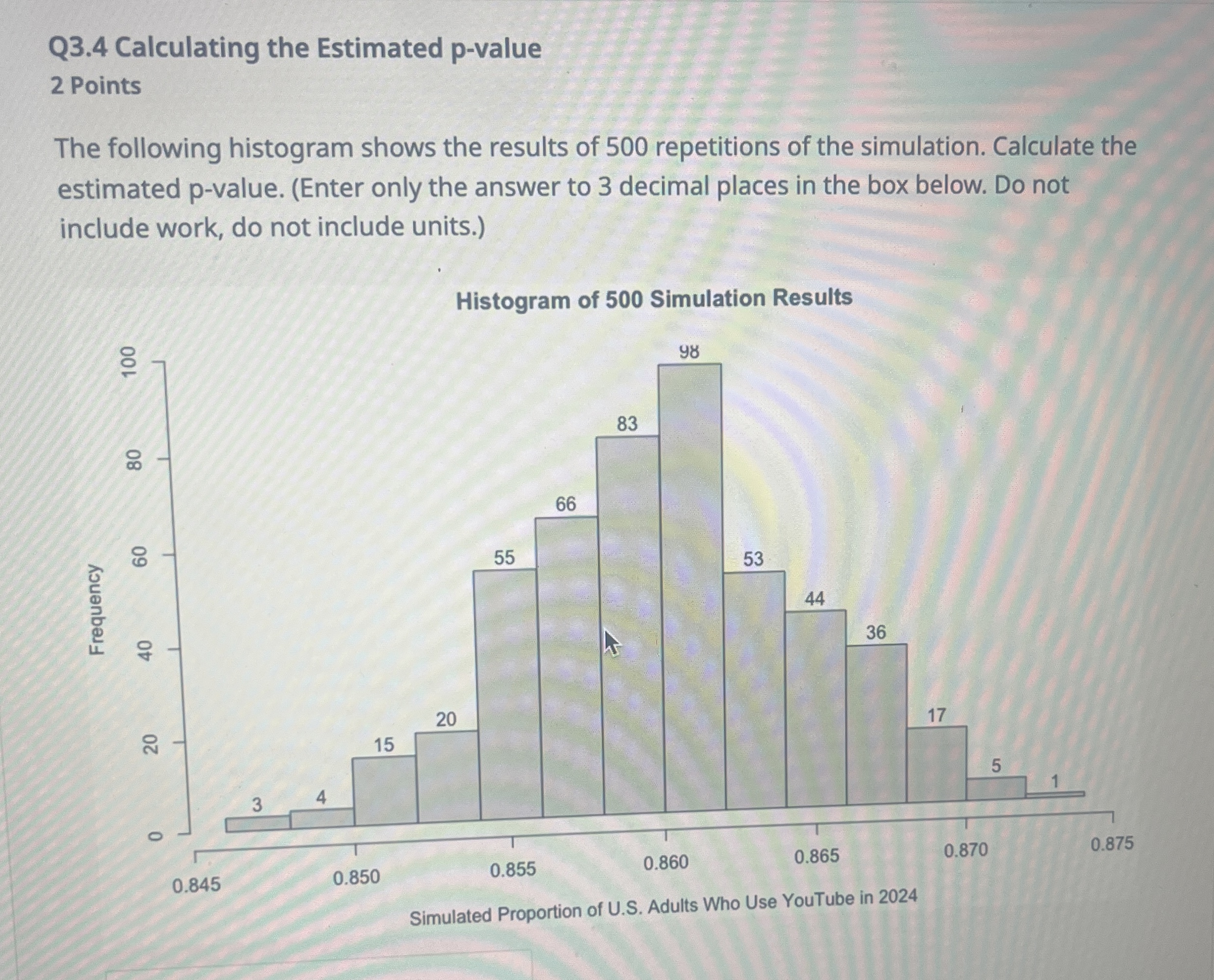 Solved Q3.4 ﻿Calculating the Estimated p-value2 ﻿PointsThe | Chegg.com