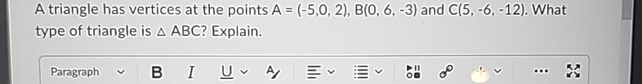 Solved A triangle has vertices at the points | Chegg.com