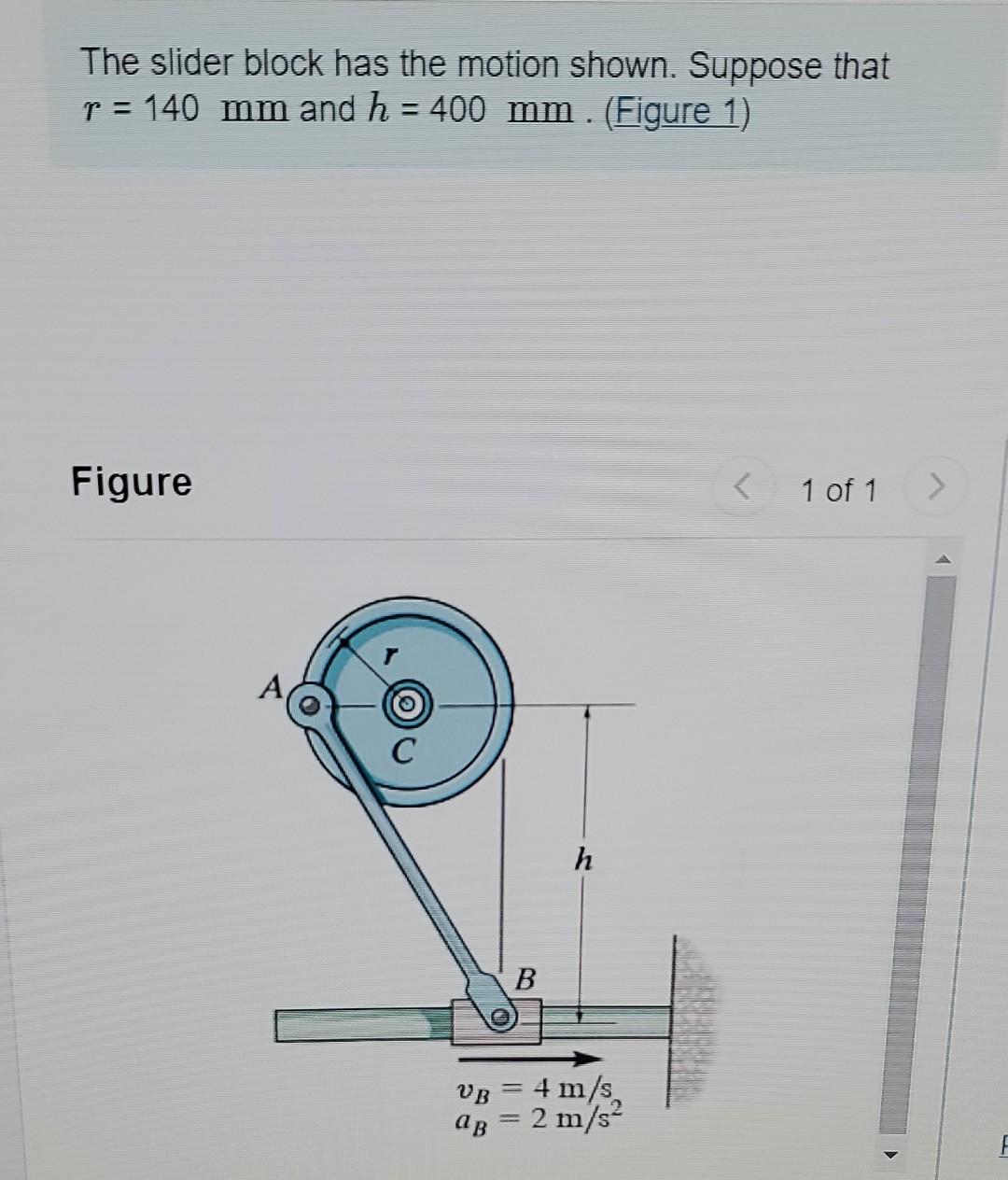 Solved The slider block has the motion shown. Suppose that | Chegg.com