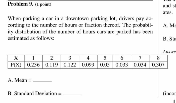 Solved When parking a car in a downtown parking lot, drivers | Chegg.com