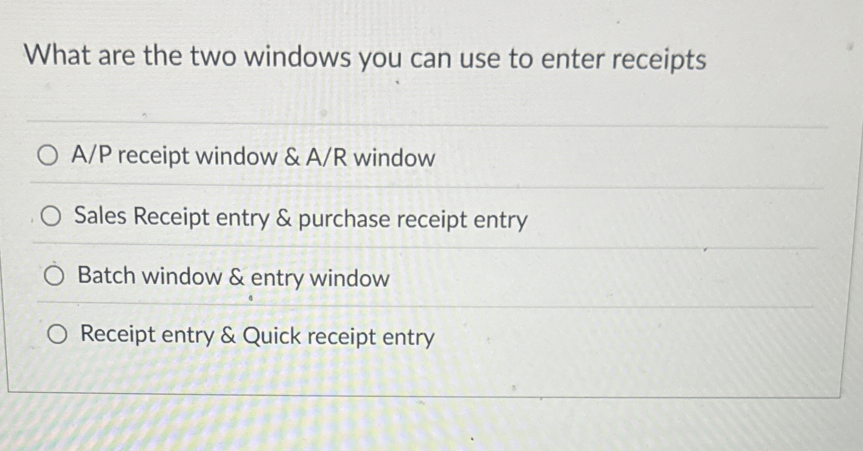 Solved What are the two windows you can use to enter | Chegg.com