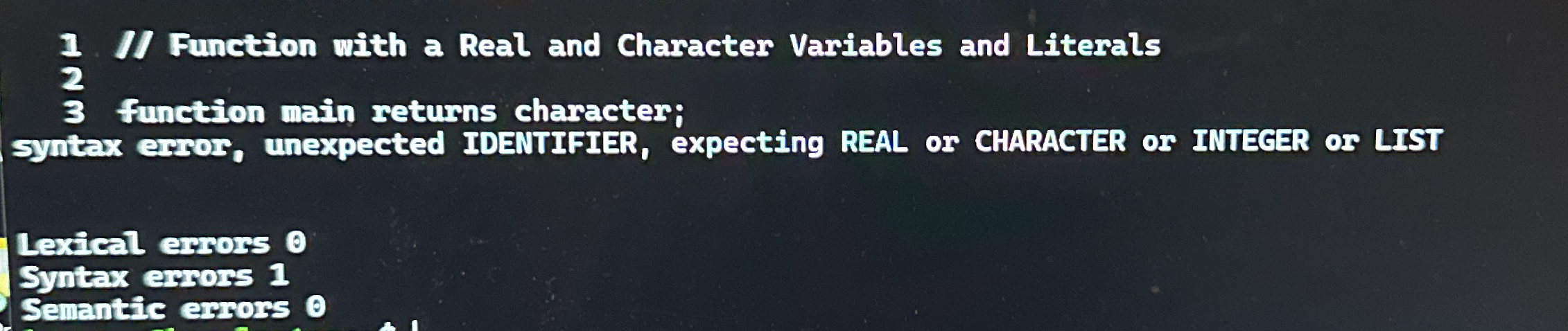 Solved I still I/ ﻿Function with a Real and Character | Chegg.com