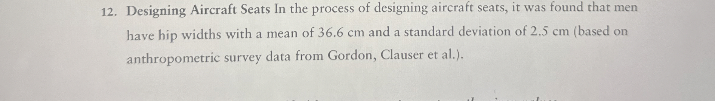 Solved Designing Aircraft Seats In the process of designing | Chegg.com