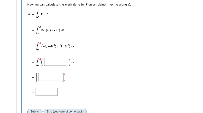 Solved Now we can calculate the work done by F ﻿on an object | Chegg.com
