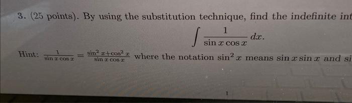 Solved 3. (25 points). By using the substitution technique, | Chegg.com