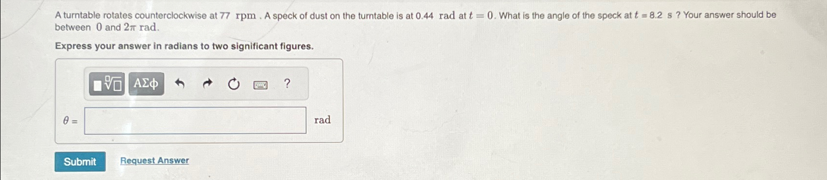 Solved A Turntable Rotates Counterclockwise At 77rpm ﻿a