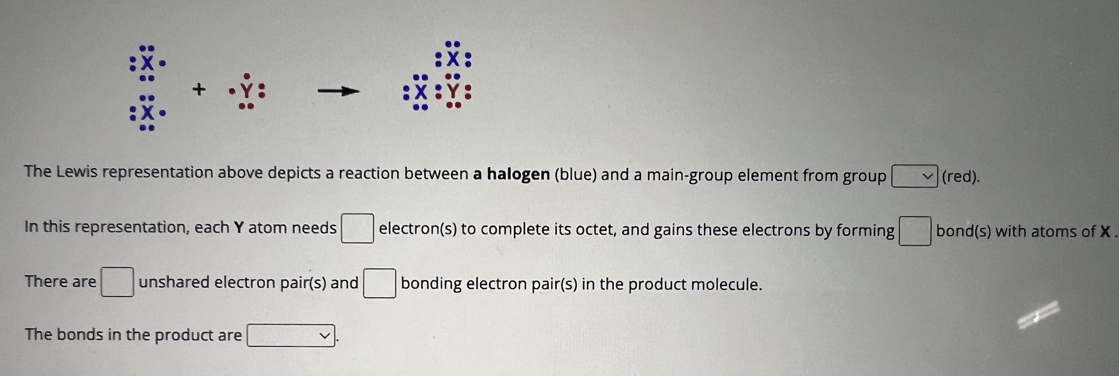 Solved The Lewis representation above depicts a reaction | Chegg.com