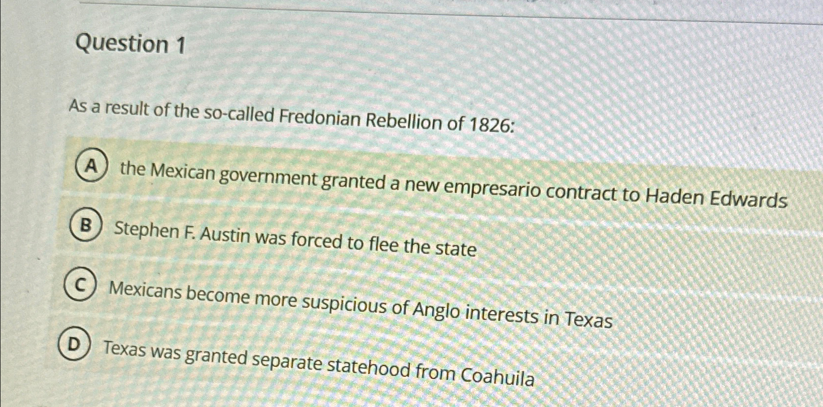 Solved Question 1As a result of the so-called Fredonian | Chegg.com