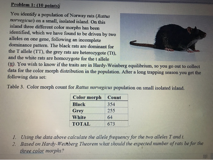 Solved Problem 1: (10 points) You identify a population of | Chegg.com