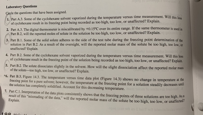 Solved Laboratory Questions Circle the questions that have | Chegg.com