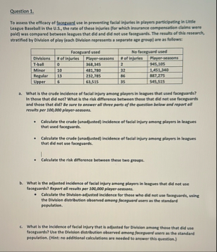 Solved Question 1.To assess the efflcacy of factorate use in | Chegg.com