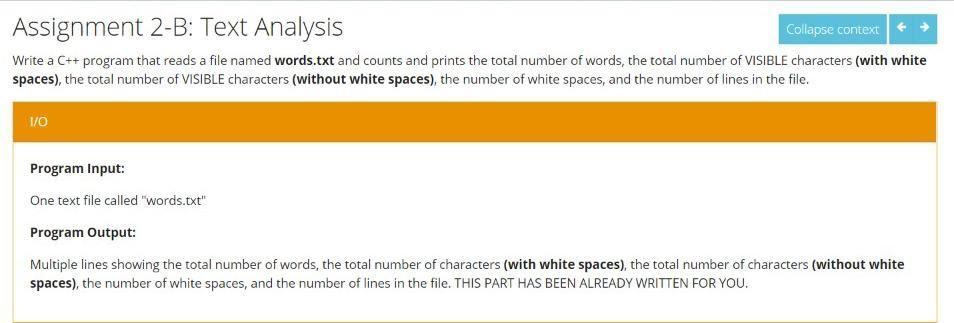 Solved Assignment 2 B Text Analysis Collapse Context Write 6124