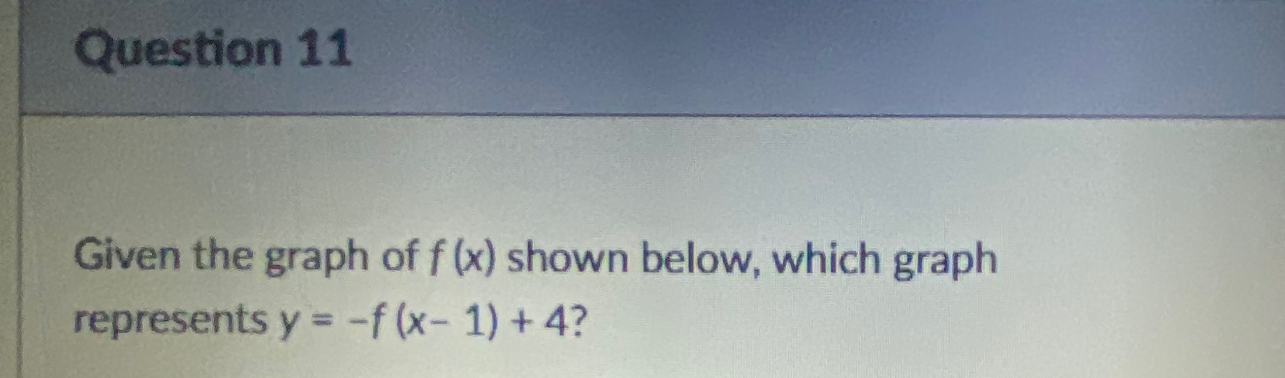Solved Question 11Given the graph of f(x) ﻿shown below, | Chegg.com