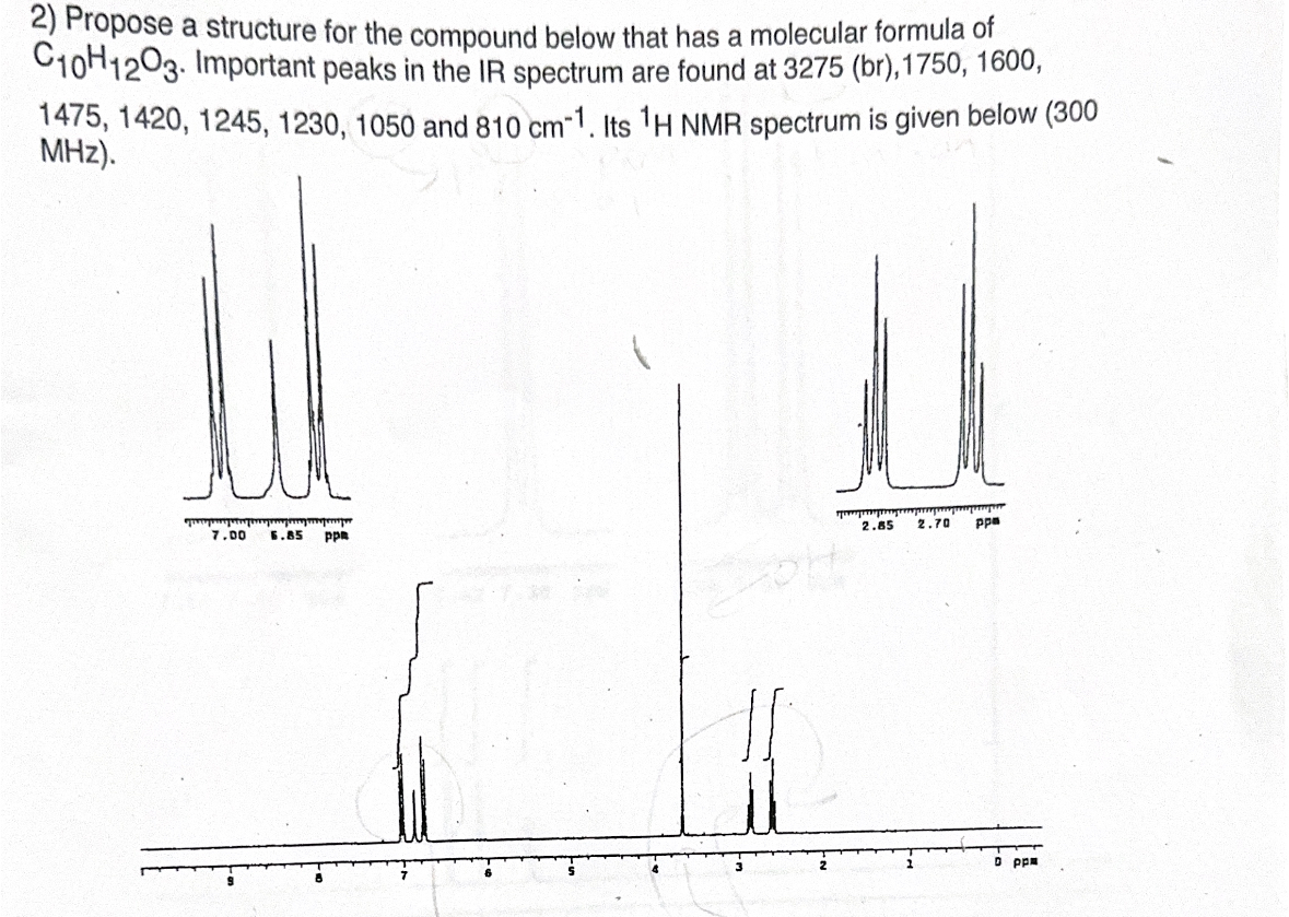 Solved Propose a structure for the compound below that has a | Chegg.com