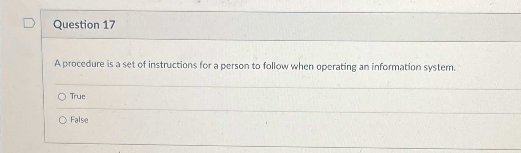 Solved Question 17A procedure is a set of instructions for a | Chegg.com
