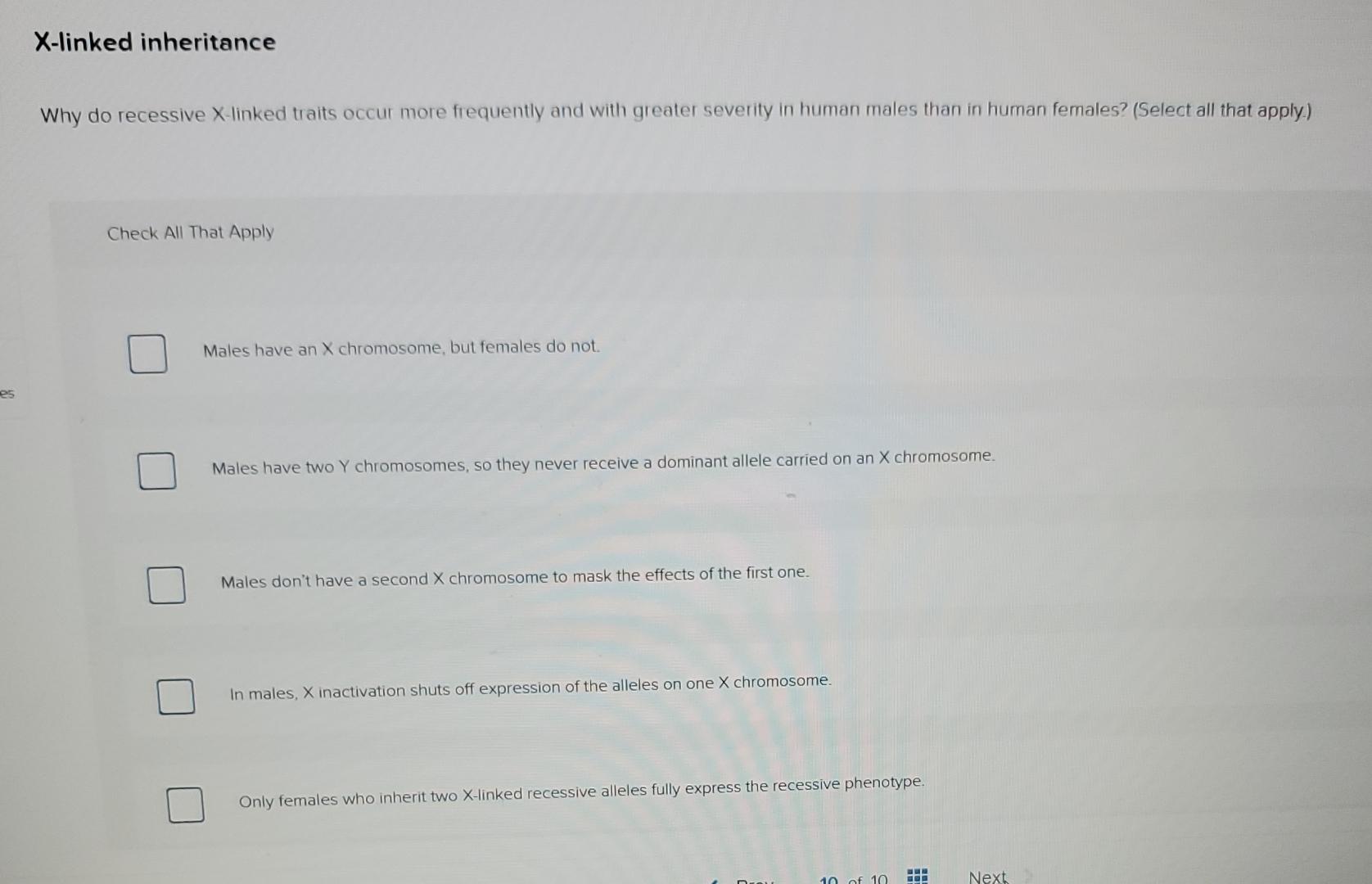 Solved X-linked inheritanceWhy do recessive x-linked traits | Chegg.com