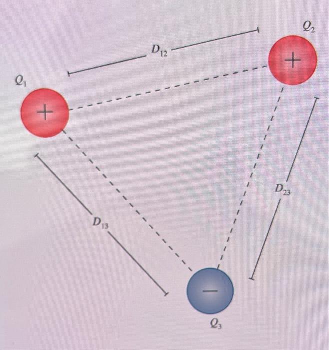 Solved Three point charges are arranged in a triangle as | Chegg.com